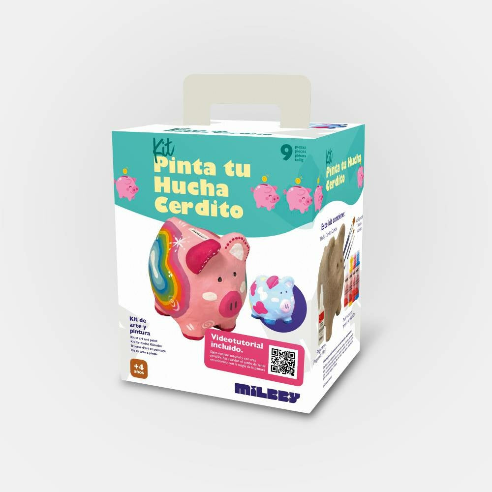 Kit Pinta Tu Hucha Cerdito de Cartón Milbby – Milbby.com