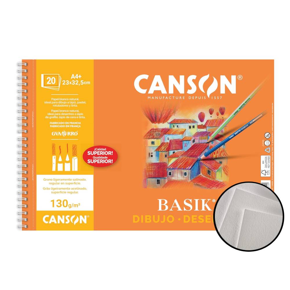 Bloc de Dibujo Liso A4+ 20 Hojas Canson – Milbby.com